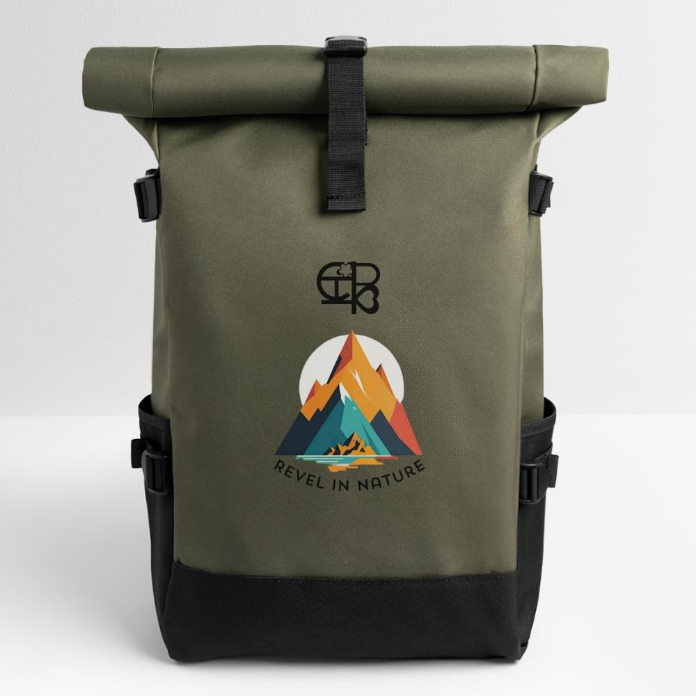 CHIU Natural Rolltop Backpack – 22L Laptop Compartment – Olive Green